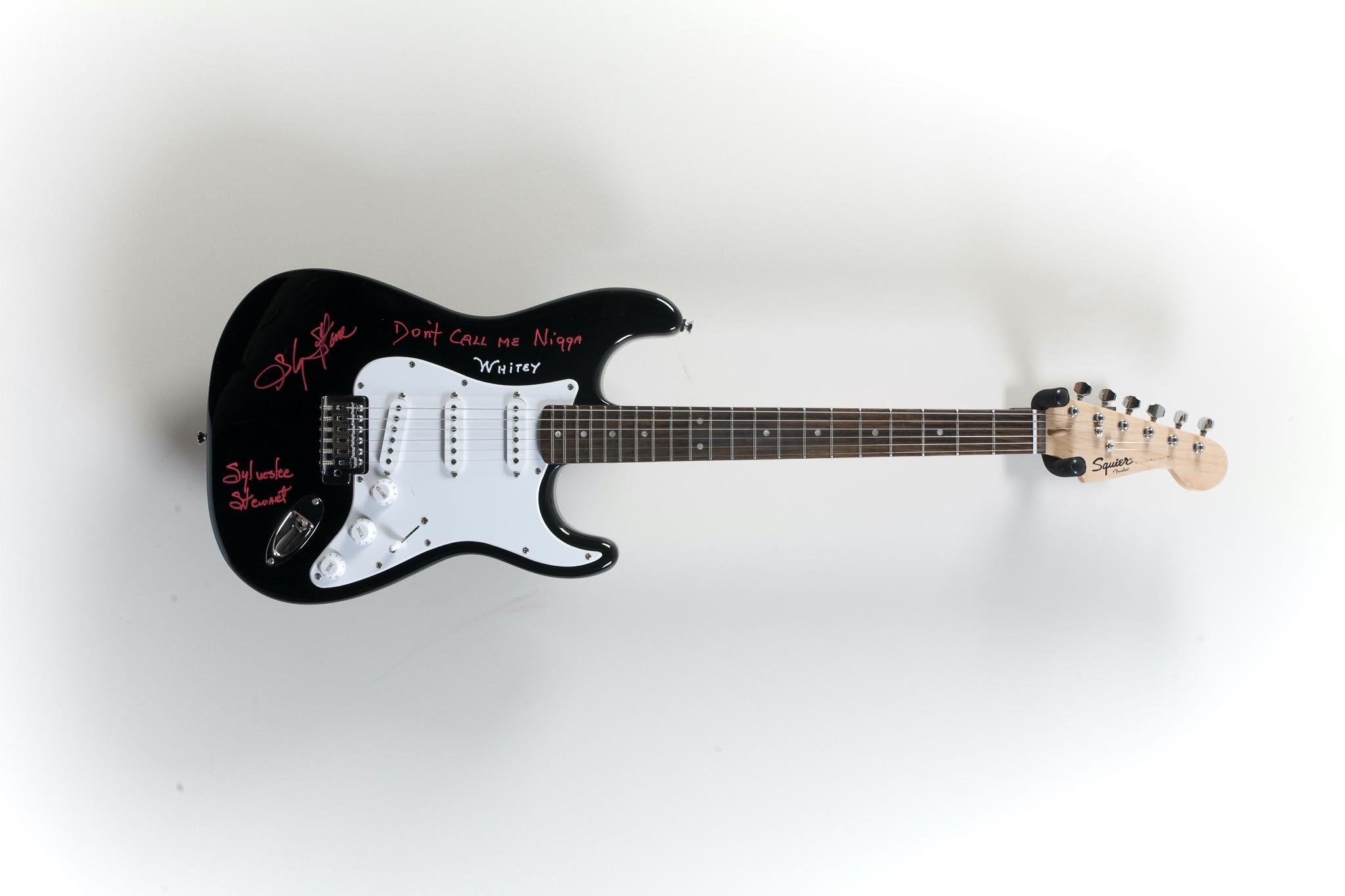 Sly Stone Signed Sylvester Stewart Electric Black Stratocaster – The ...
